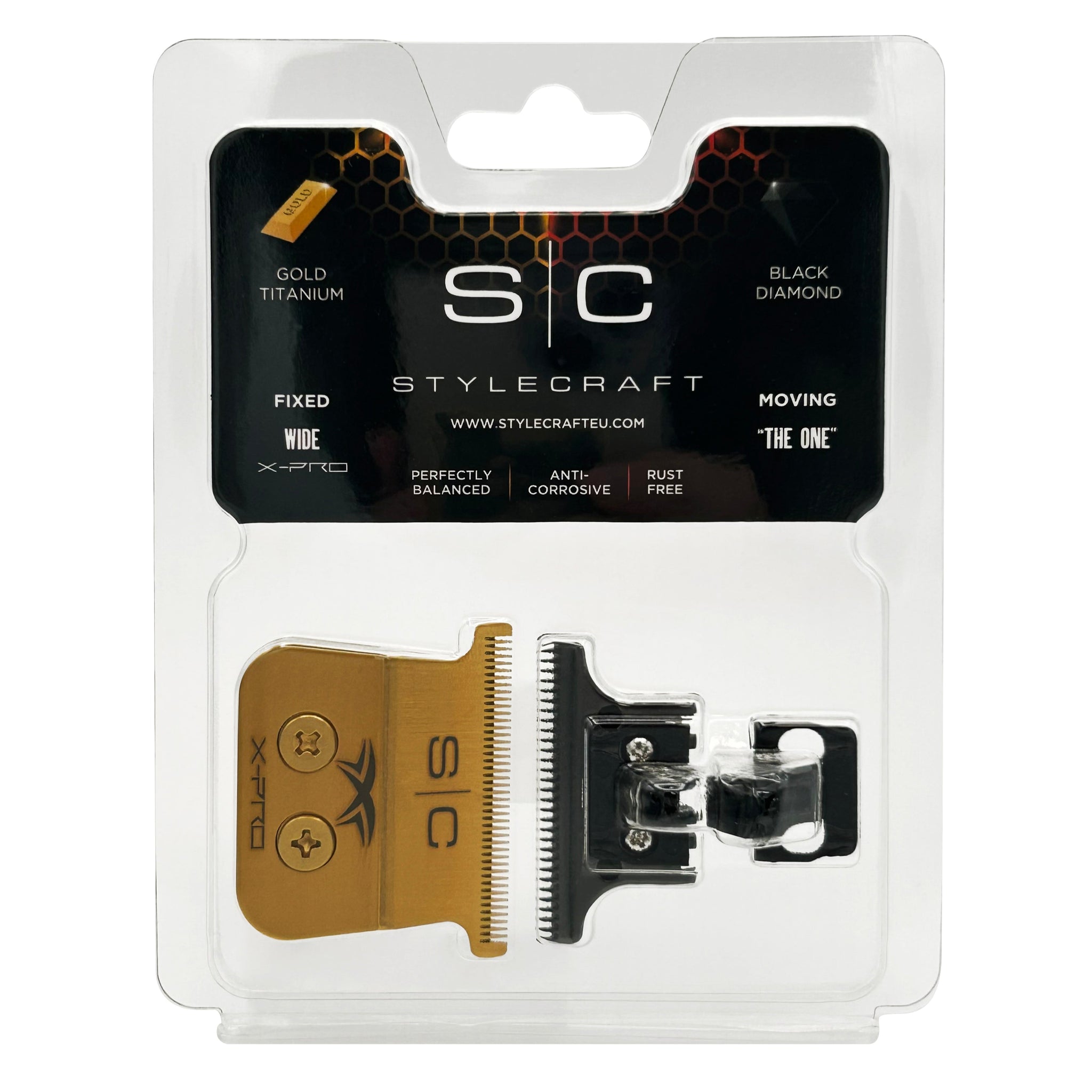 StyleCraft Trimmer Blade Set - Gold X-Pro WIDE Blade with THE ONE DLC ...